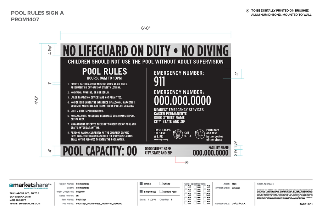 Pool Rules Standard Panel | Prometheus Online Store