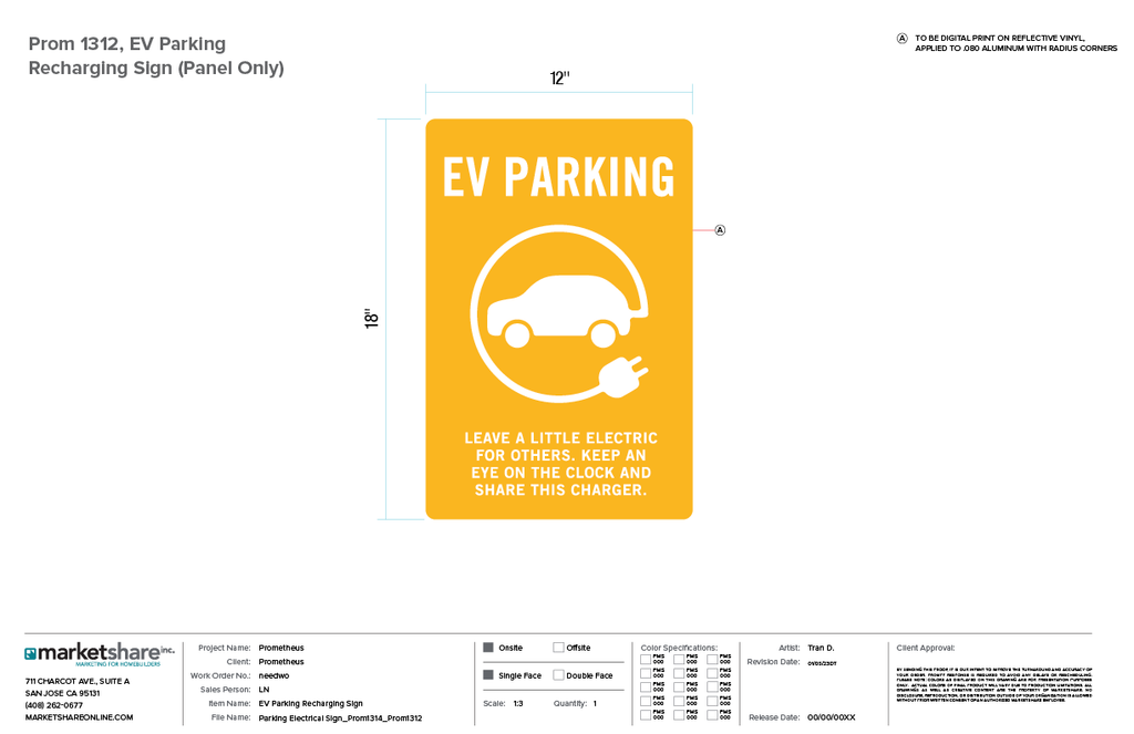 Electric Vehicle Parking (Panel only) | Prometheus Online Store