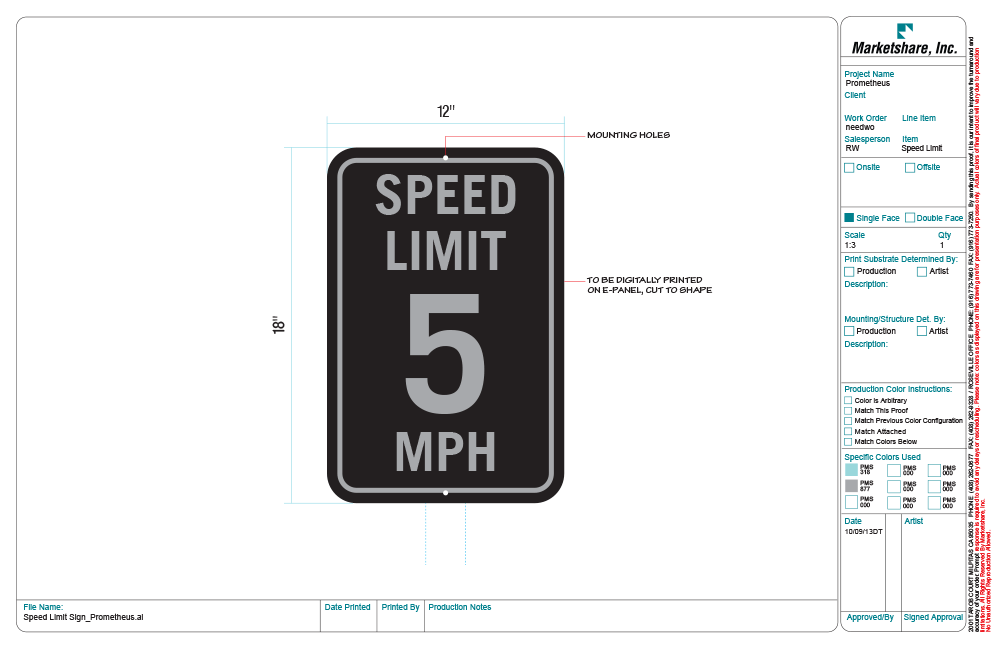 Speed Limit (Post and Panel) | Prometheus Online Store